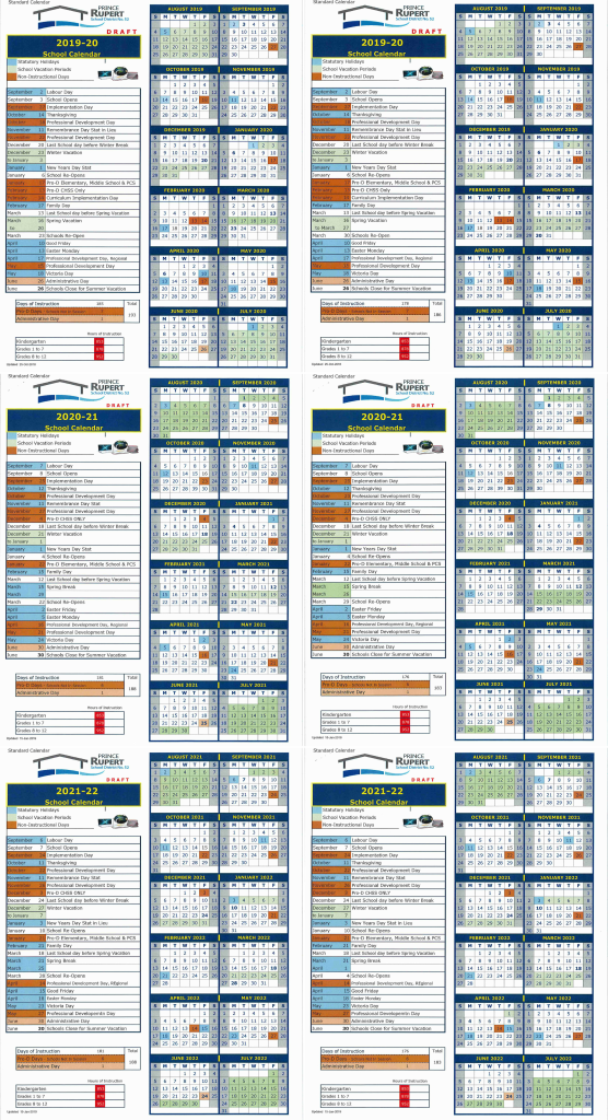 Proposed School Calendars | SD52 Website