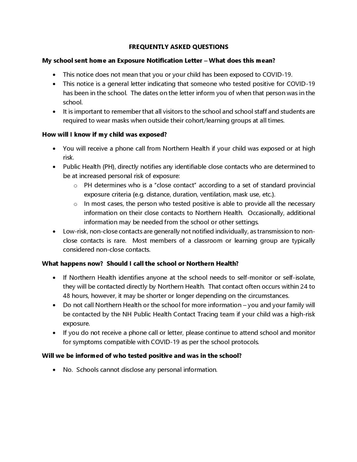 Covid-19 Contact Tracing Update | SD52 Website