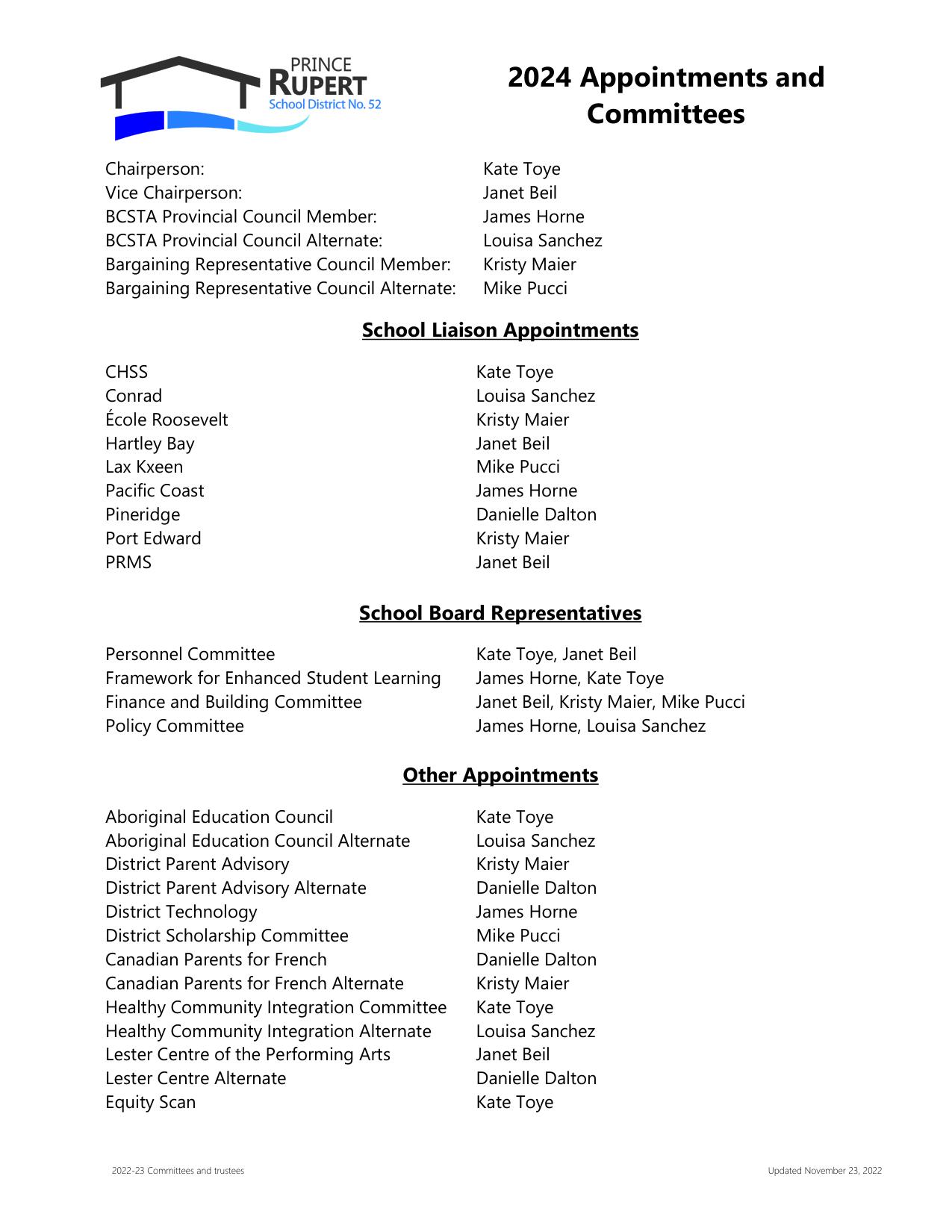 Trustees And Committees | SD52 Website